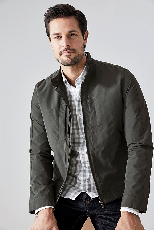 True Olive Technical Harrington - MEN Jackets & Coats | Trenery