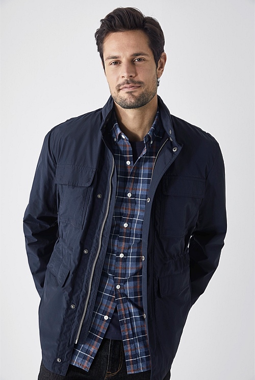Navy 4 Pocket Technical Jacket - MEN Jackets & Coats | Trenery