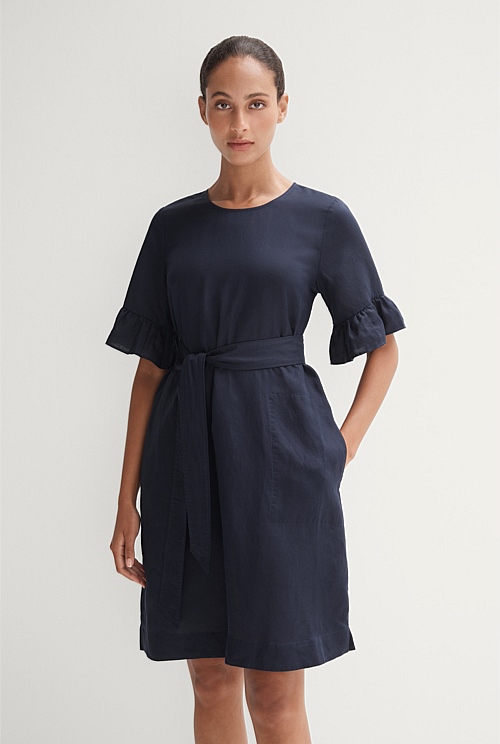 Night Sky Flutter Sleeve Dress - WOMEN Dresses | Trenery