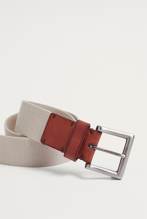 Sand Webbing Belt - MEN Belts | Trenery