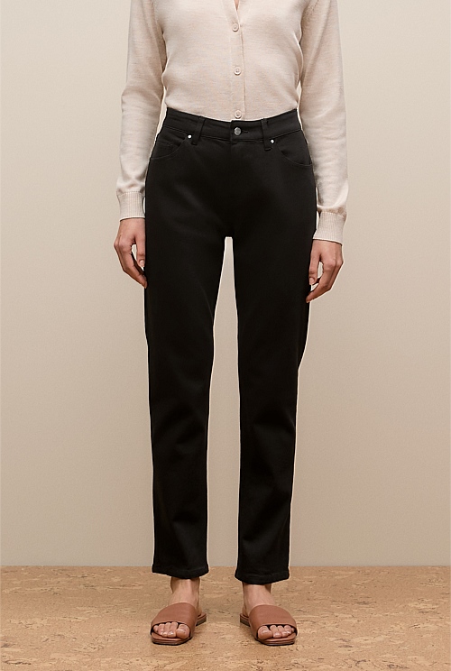 Black Boyfriend Jean - WOMEN Pants | Trenery