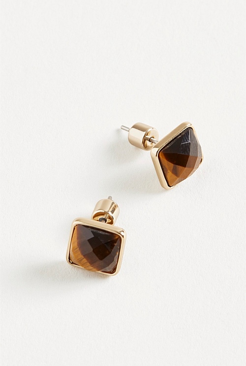 Golden Honey Belair Studs - WOMEN Jewellery | Trenery
