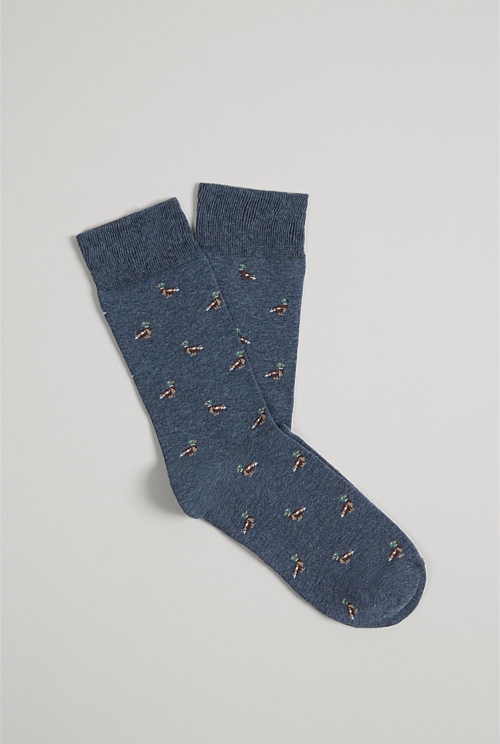 Chambray Blue Duck Sock - MEN Socks | Trenery