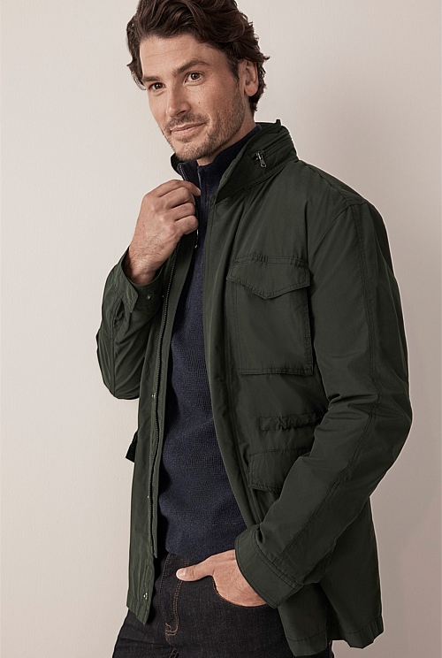 Olive 4 Pocket Technical Jacket - MEN Jackets & Coats | Trenery