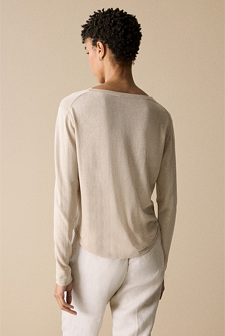 Birch Silk Linen Fine Knit Pullover - WOMEN Knitwear | Trenery