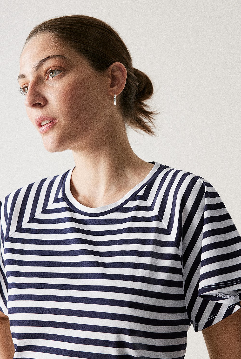 Night Sky Cotton Interlock Stripe Raglan T-Shirt - WOMEN T-Shirts ...