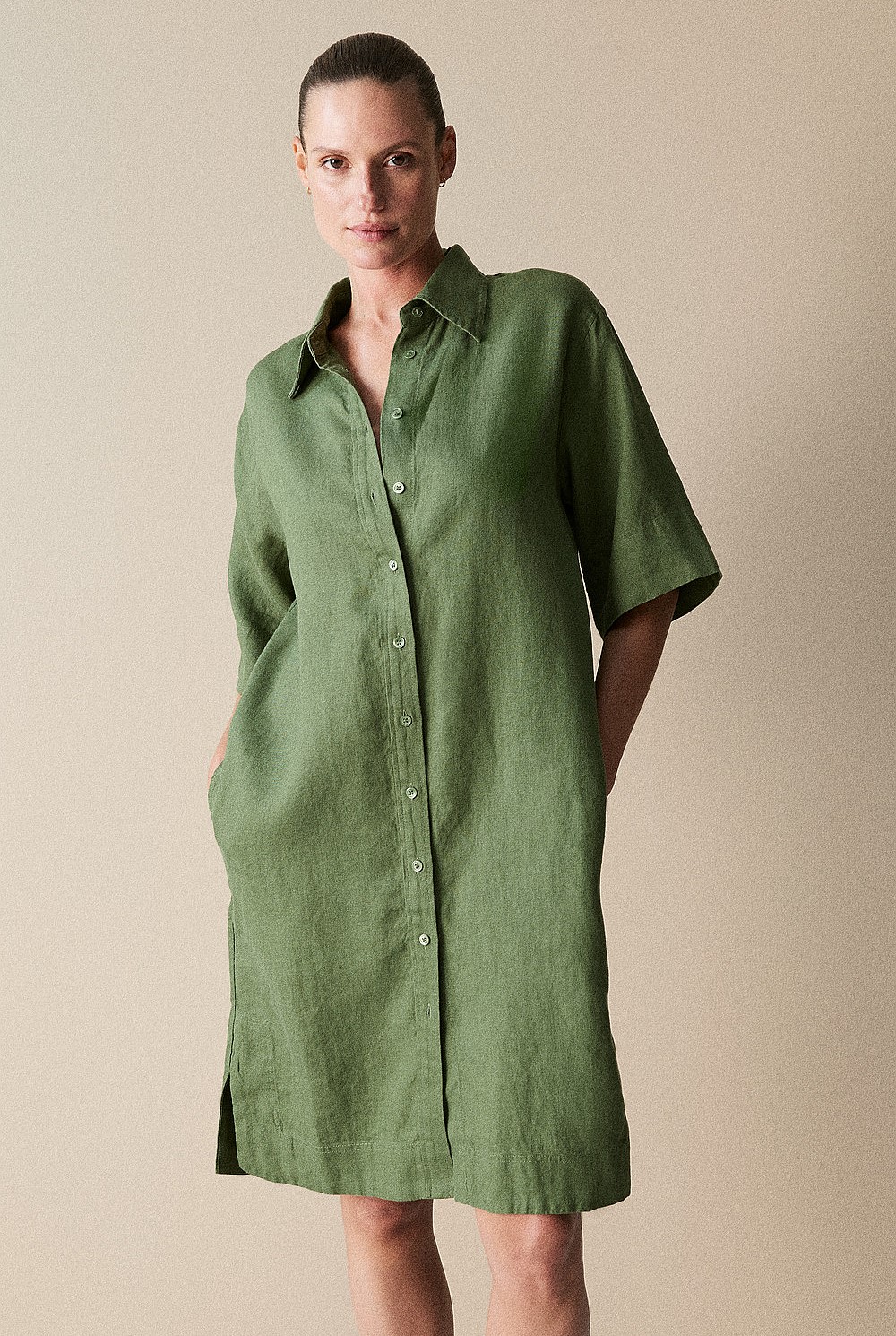 Ivy Linen Shift Dress - WOMEN Dresses | Trenery