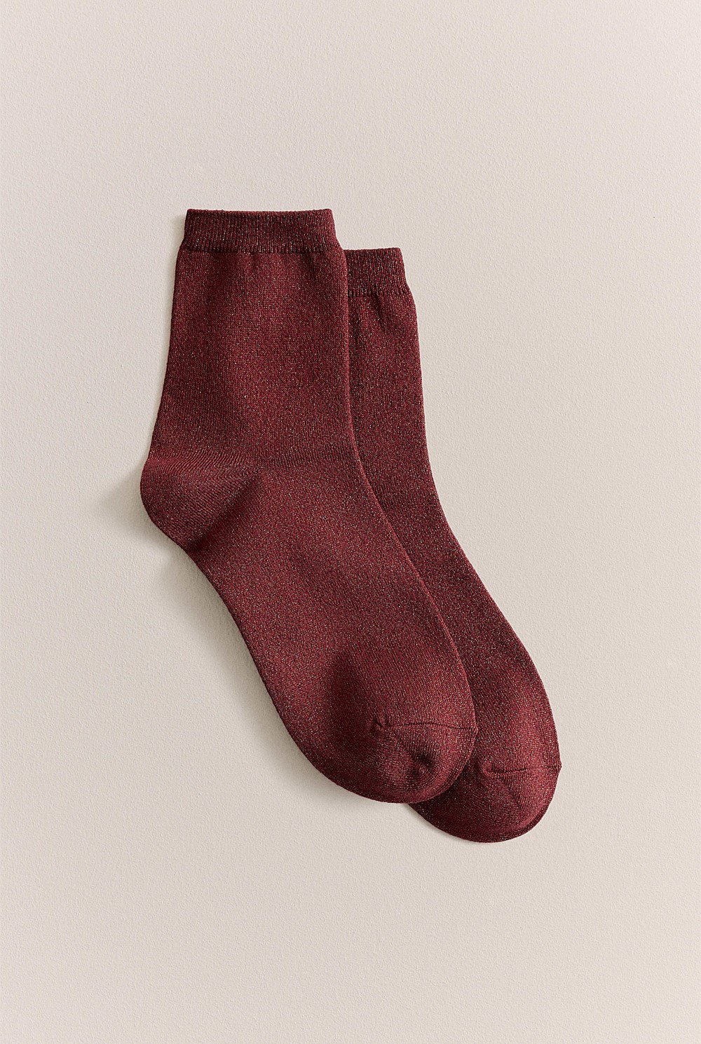 Auburn Metallic Rib Crew Sock - WOMEN Socks | Trenery
