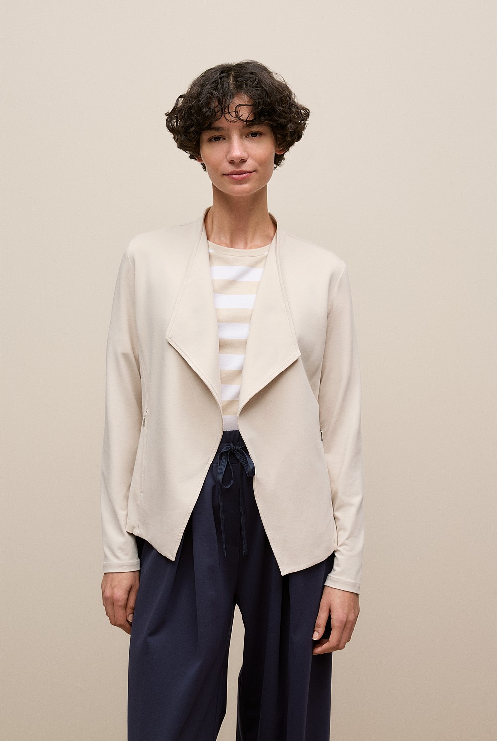 Stone Bamboo Viscose Blend Jacket - WOMEN Travel Capsule | Trenery