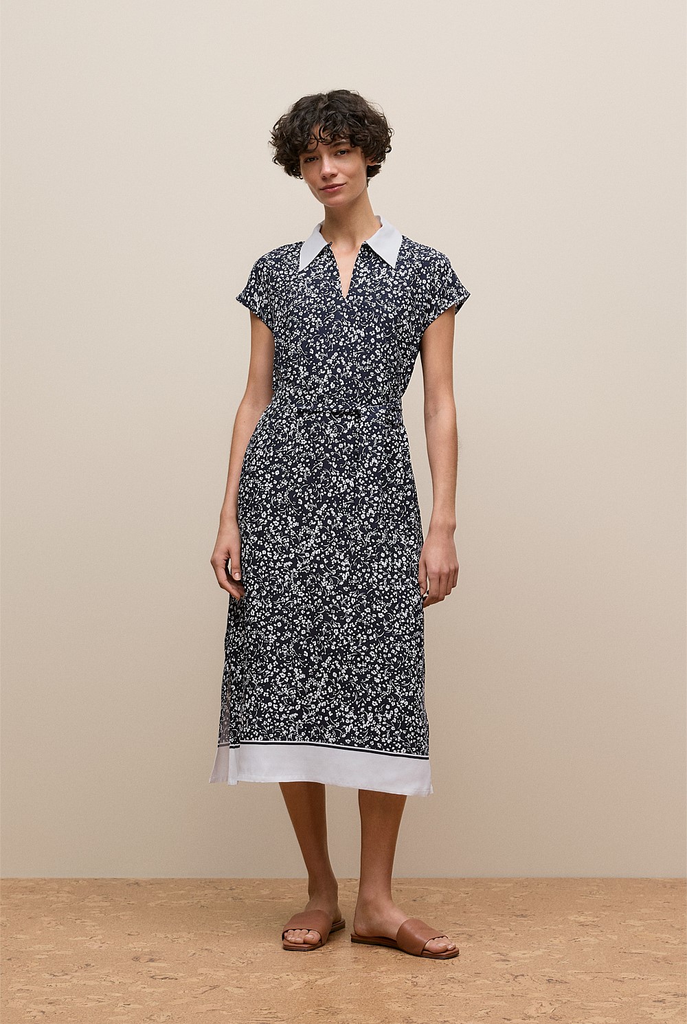 Night Sky Carraway Collared Dress - WOMEN Dresses | Trenery