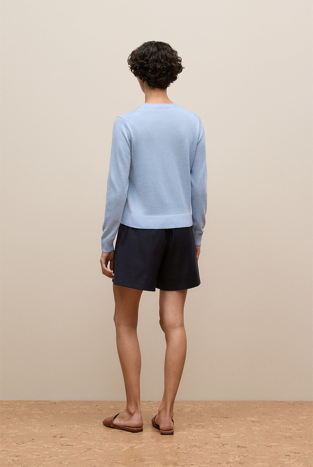Sky Merino Classic Crew Cardigan - WOMEN Cardigans | Trenery